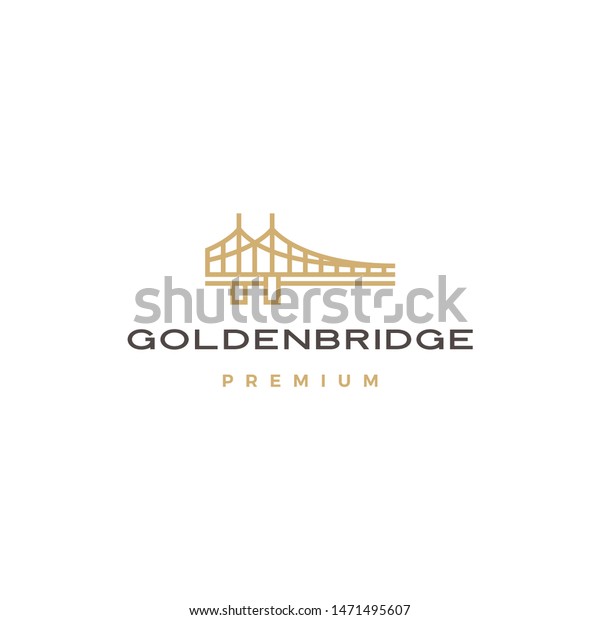 Golden Bridge Logo Vector Icon Illustration Stock Vector (Royalty Free ...