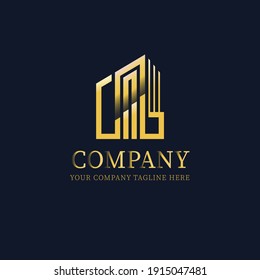 Golden Building Cityscape Logo Vector Image Stock Vector (Royalty Free ...