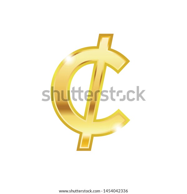 Golden Cent Symbol Isolated Web Vector Stock Vector (Royalty Free ...