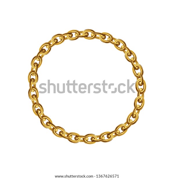 Golden Chain Round Border Frame Wreath Stock Vector (Royalty Free ...