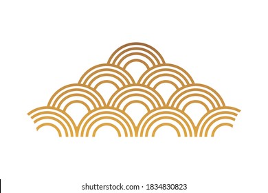 Golden Chinese Cloud Sky Waves Pattern Stock Vector (Royalty Free ...