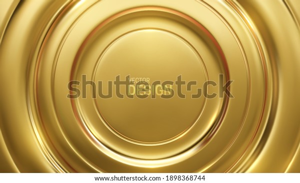 Golden Circular Background Gold Metallic Ripples Stock Vector (Royalty ...