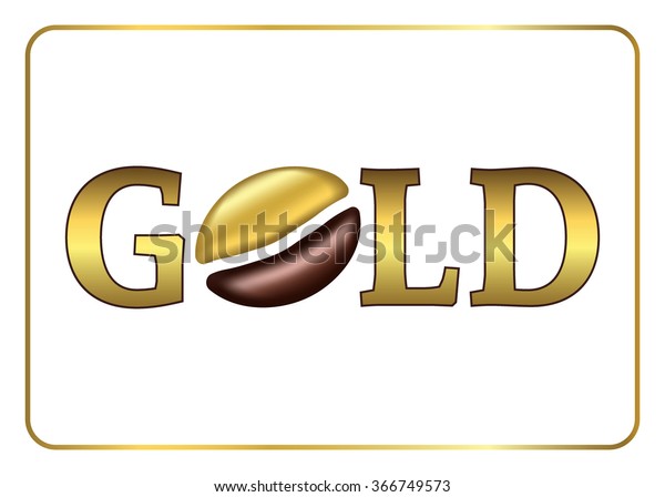 Golden Coffee Bean Logo Gold Brown Stock Vector (Royalty Free ...
