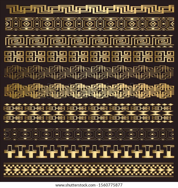 Golden Color Pattern Design Black Background Stock Vector (Royalty Free ...