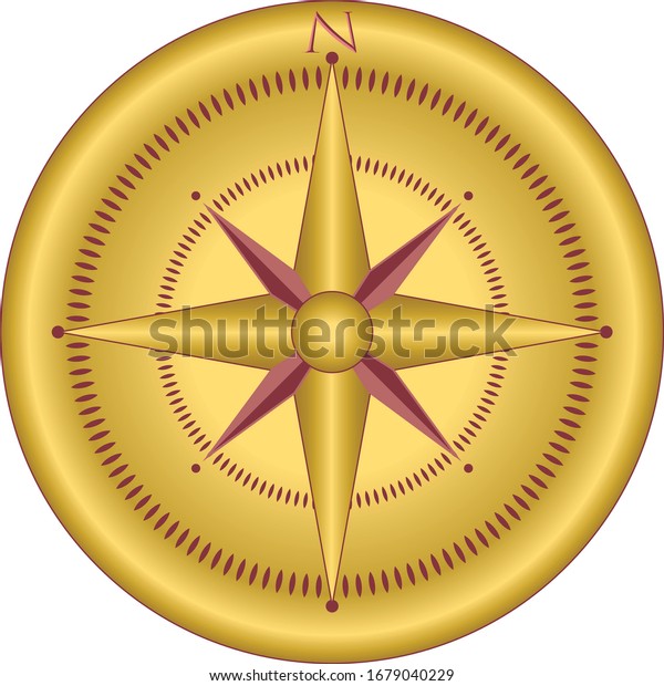 Golden Compass Beautiful Vector Illustration Stock Vector (Royalty Free ...