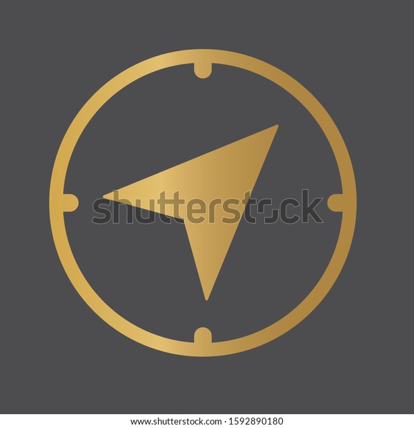 Golden Compass Icon Vector Illustration Stock Vector (Royalty Free ...