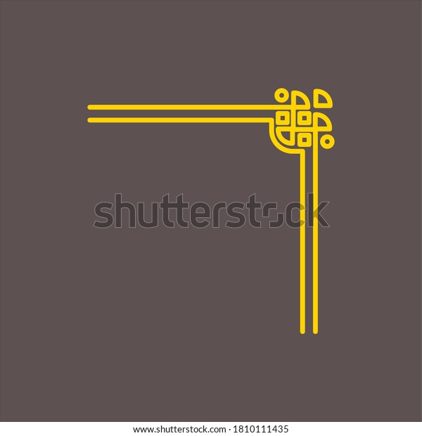 Golden Corner Vector Illustration Border Decorative Stock Vector ...