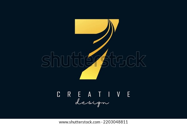 Golden Creative Number 7 Logo Leading Stock Vector (Royalty Free ...