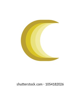 Golden Crescent Logo Design Vector: vector de stock (libre de regalías ...