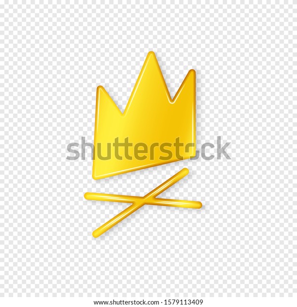 Golden Crown Shadow On Transparent Background Stock Vector (Royalty ...