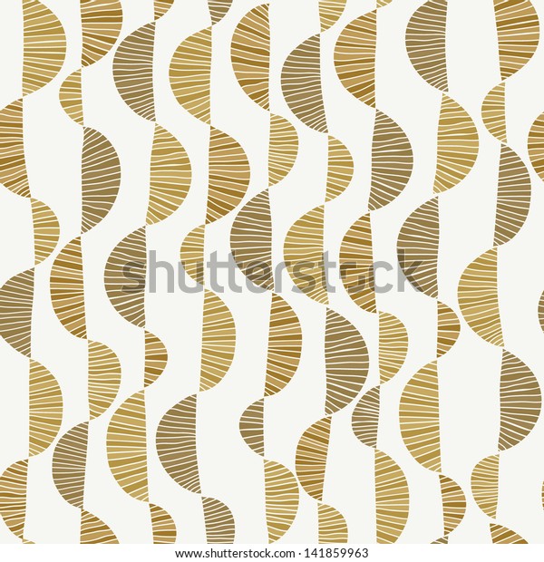 Golden Curly Seamless Texture Wavy Endless Stock Vector (Royalty Free ...