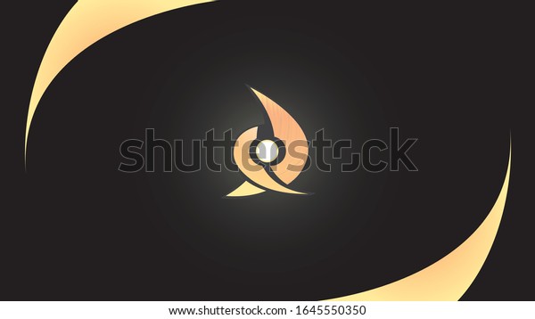 Golden Cycle Logo Black Background Cyclone Stock Vector (Royalty Free ...