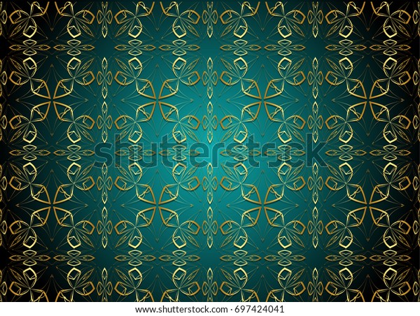 Golden Dark Vintage Pattern Stock Vector (Royalty Free) 697424041 ...