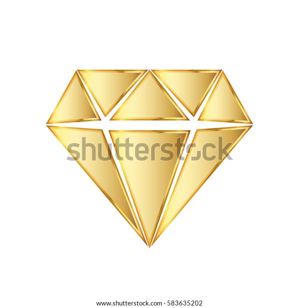 Golden Diamond Icon Vector Illustration Golden Stock Vector (Royalty ...