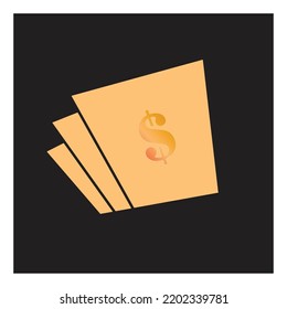 Golden Dollar Notes Sign Vector Illustration Stock Vector (Royalty Free ...