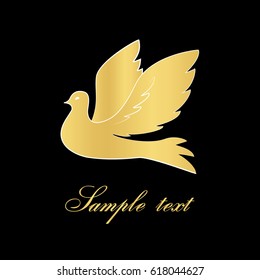Golden Dove Stock Vector (Royalty Free) 618044627 | Shutterstock
