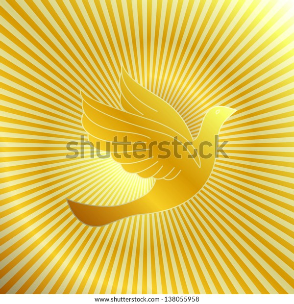 Golden Dove Golden Background Stock Vector (Royalty Free) 138055958 ...