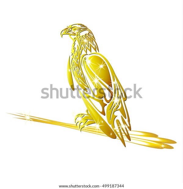 Golden Eagle Arrows Talons On White Stock Vector (Royalty Free ...