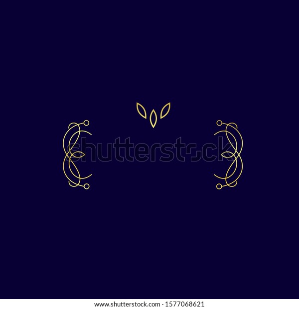 Golden Eastern Frame Logo Design Stock Vector (Royalty Free) 1577068621 ...