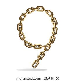 Golden Eight Number Made Chains Isolated Stock Vector (Royalty Free ...