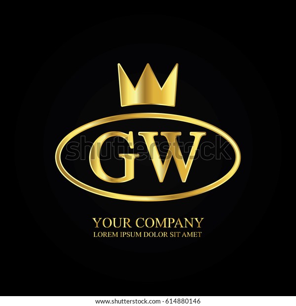 Golden Elegant Gw Initial Letter Crown Stock Vector (Royalty Free ...