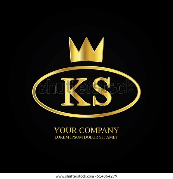 Golden Elegant Ks Initial Letter Crown Stock Vector (Royalty Free ...