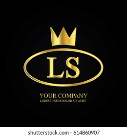 Golden Elegant Ls Initial Letter Crown Stock Vector (Royalty Free ...