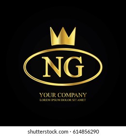 Golden Elegant Ng Initial Letter Crown Stock Vector (Royalty Free ...