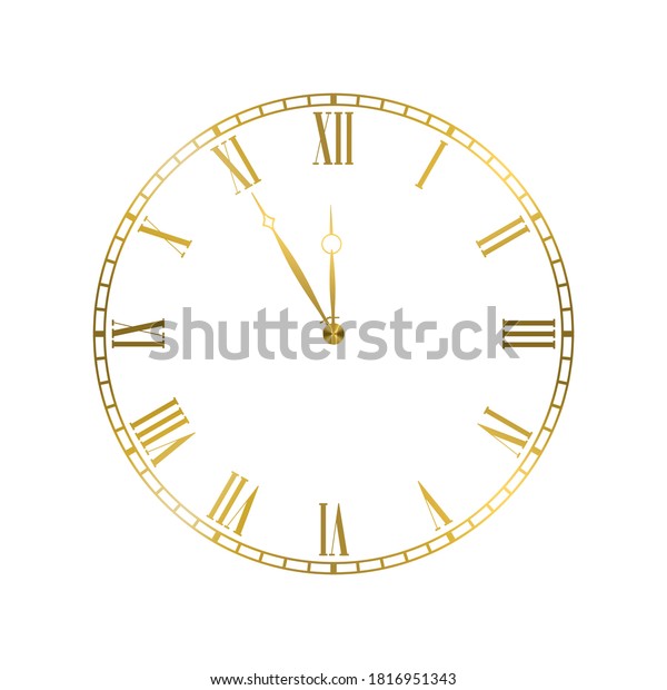 Golden Elegant Roman Numerals Clock Luxury Stock Vector (Royalty Free ...