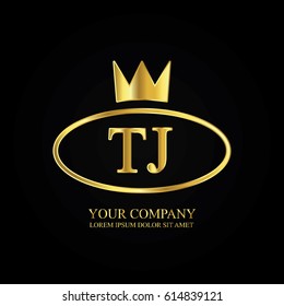 Golden Elegant Tj Initial Letter Crown Stock Vector (Royalty Free ...