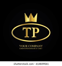 Golden Elegant Tp Initial Letter Crown Stock Vector (Royalty Free ...