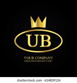 Golden Elegant Ub Initial Letter Crown Stock Vector (Royalty Free ...