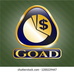 Golden Emblem Chart Icon Goad Text Stock Vector (Royalty Free ...