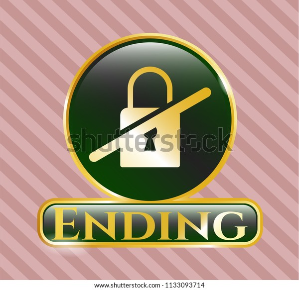 Golden Emblem Inaccessible Icon Ending Text Stock Vector (Royalty Free ...