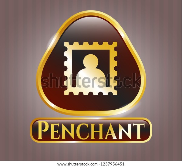 Golden Emblem Picture Icon Penchant Text Stock Vector (Royalty Free ...