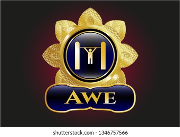 Golden Emblem Pull Icon Awe Text Stock Vector (Royalty Free) 1346757566 ...