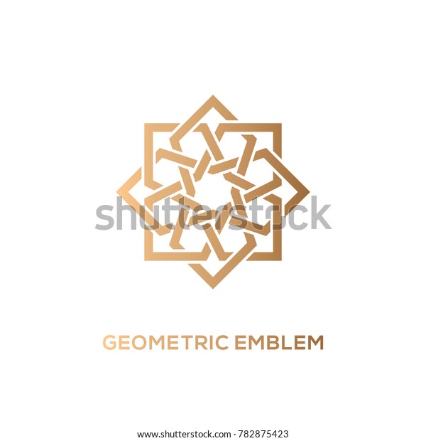 Golden Emblem Template Design On White Stock Vector (Royalty Free ...