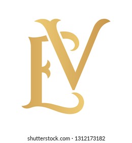 Golden Ev Monogram Isolated White Stock Vector (Royalty Free ...