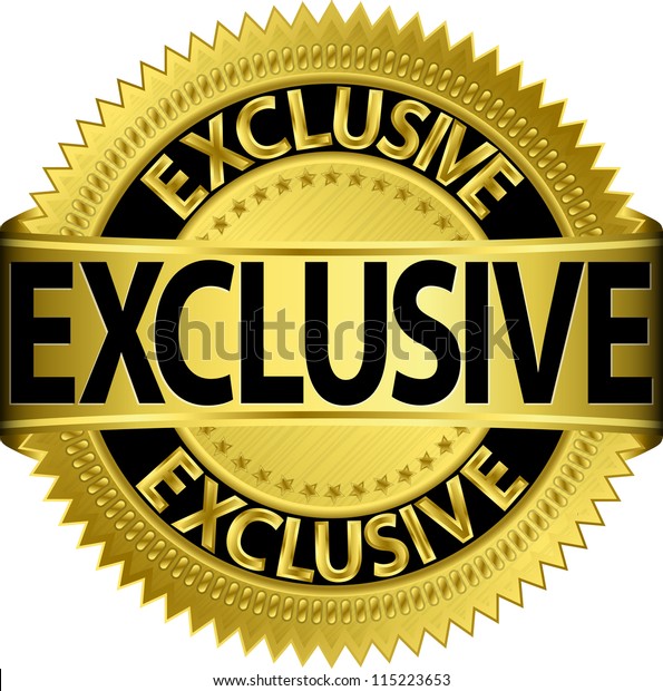 Golden Exclusive Label Vector Illustration Stock Vector (Royalty Free ...