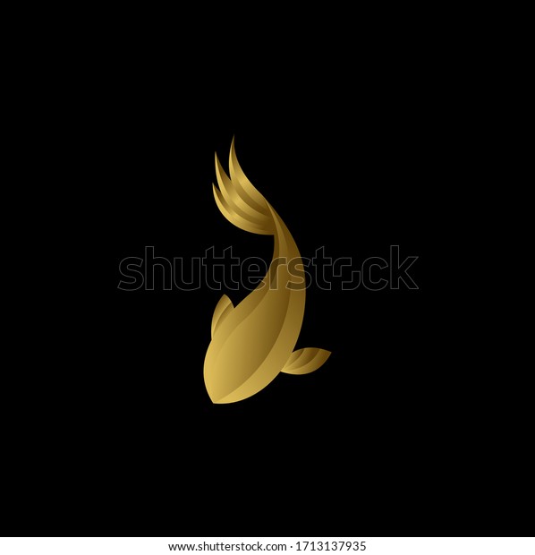 Golden Fish Logo Vector Illustration Stock Vector (Royalty Free ...