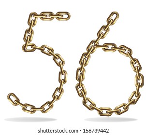 Golden Eight Number Made Chains Isolated Stock Vector (Royalty Free ...