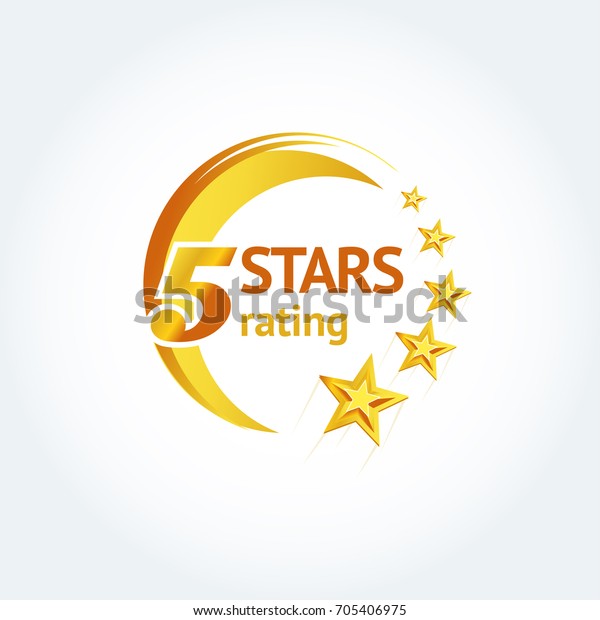 Golden Five Stars Round Logo Template Stock Vector (Royalty Free) 705406975