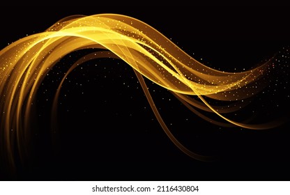 Golden Flow Abstract Wavy Figurewave Gold Stock Vector (Royalty Free ...