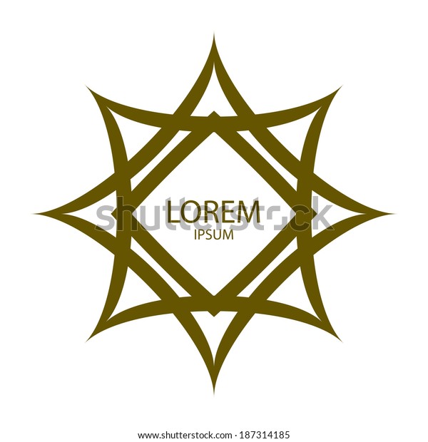 Golden Flower Shape Icon Vector Stock Vector (Royalty Free) 187314185 ...
