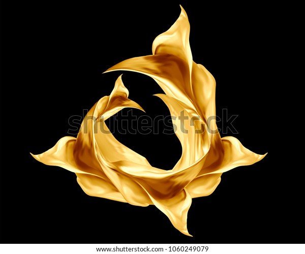 Golden Flying Satin Dynamic Fabric Design Stock Vector (Royalty Free ...