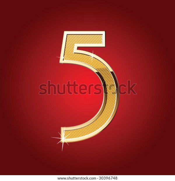 Golden Font Number 5 Stock Vector (Royalty Free) 30396748