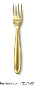 Golden Fork Shining Elegant Realistic Dinner Stock Vector (Royalty Free ...