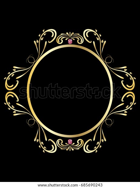 Golden Frame Gem Vector: vector de stock (libre de regalías) 685690243 ...
