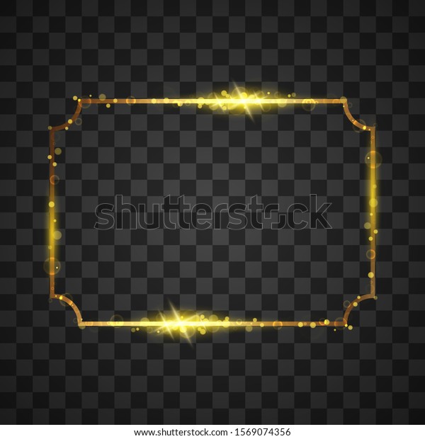 Golden Frame Lights Effects On Transparent Stock Vector (Royalty Free ...