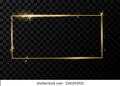 Golden Frame Lights Effects Shining Rectangle Stock Vector (Royalty ...